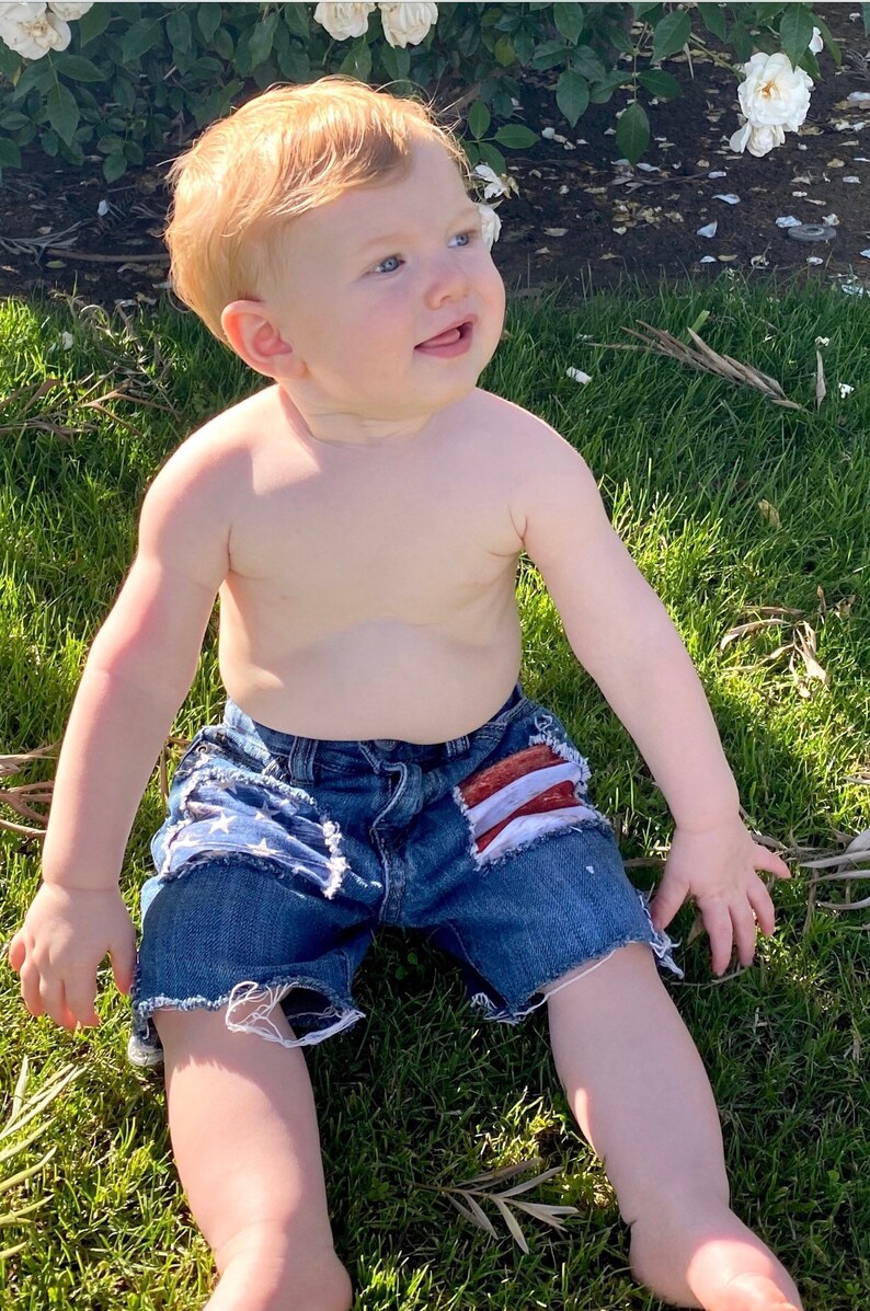 4th of July Shorts, Distressed 4th of July Shorts, American Flag Shorts ...