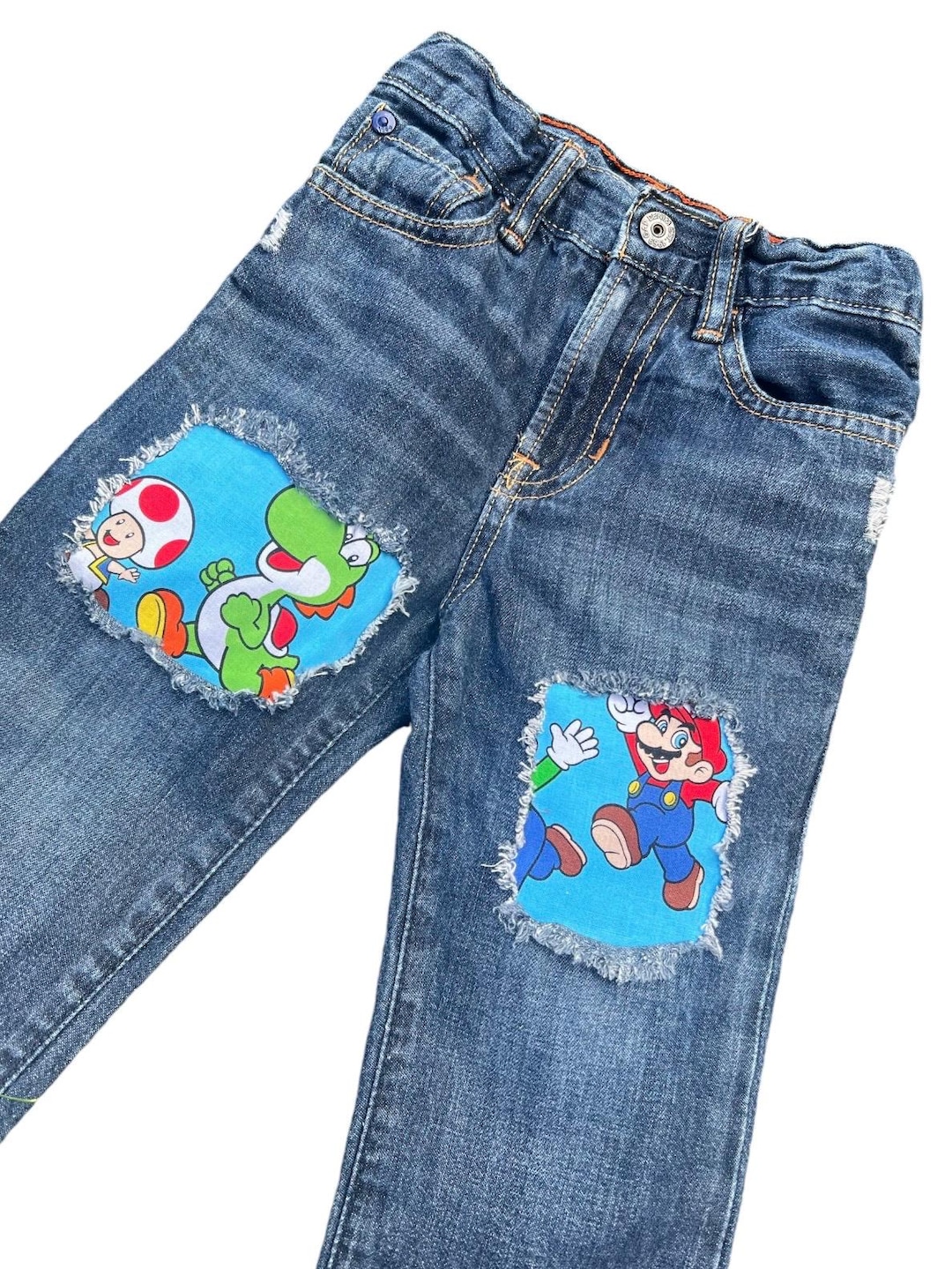 Super Mario Distressed Jeans, Birthday Outfit - Etsy