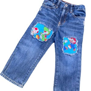 Super Mario Distressed Jeans, Birthday Outfit - Etsy