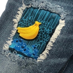 Pac-man Distress Jeans/vintage Pac-man Distress Jeans/pac-man Fabric ...