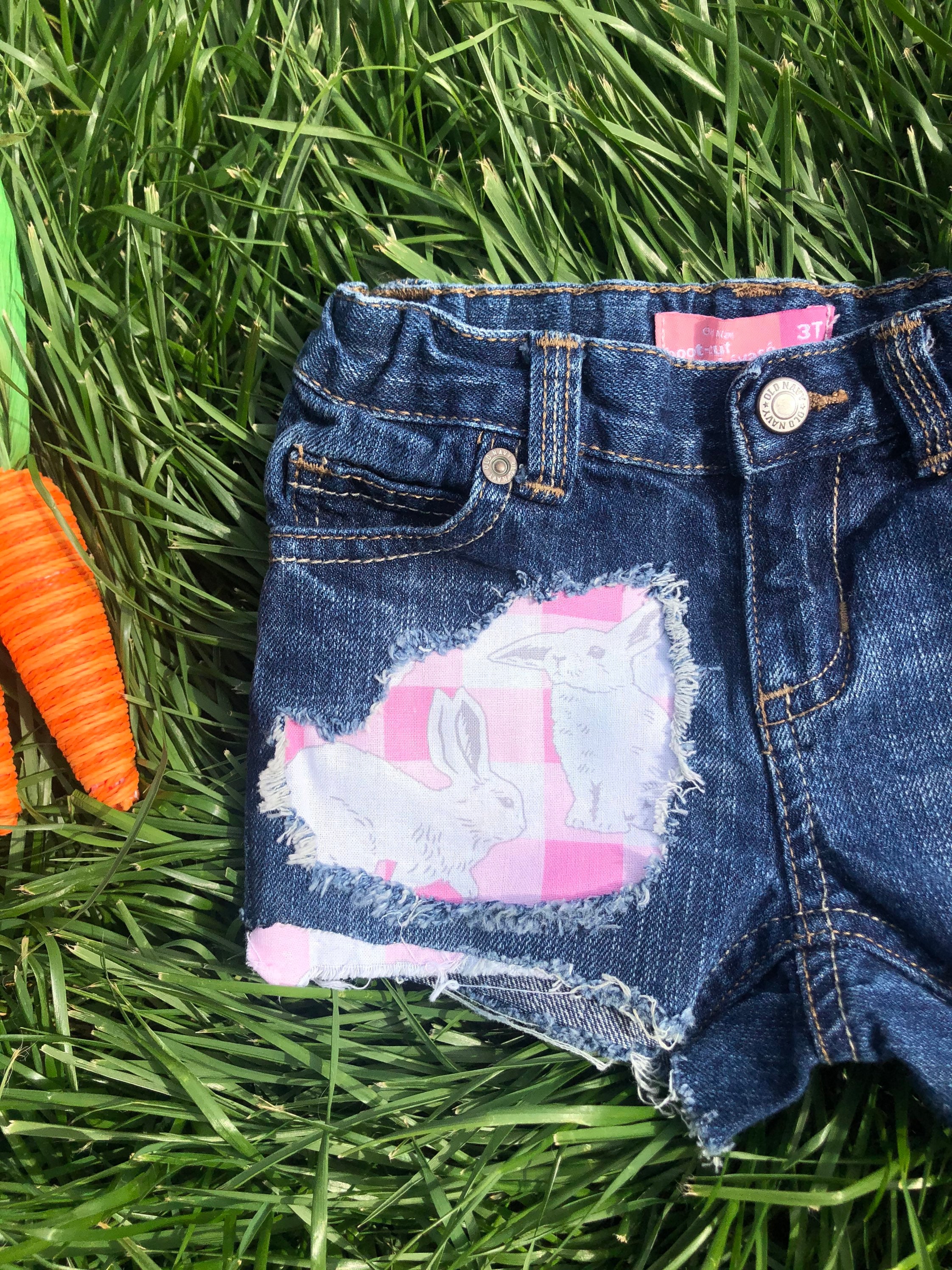 Girls Easter shorts distressed distressed denim shorts | Etsy