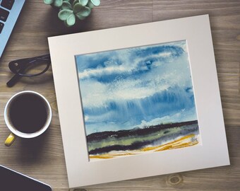 Watercolor Intuitive Landscape Original Art 'ponds & Fronds' 12x12 ...