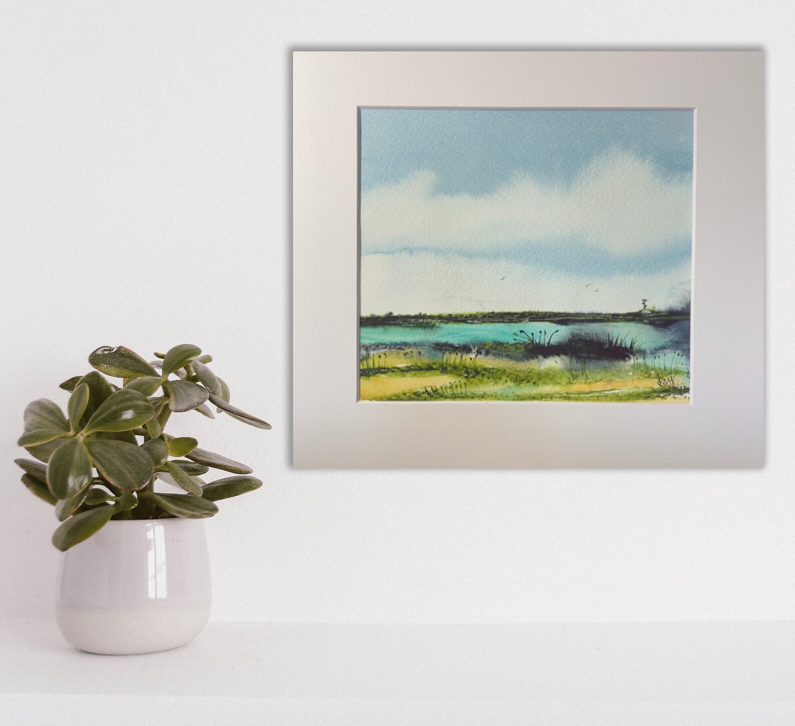Watercolor Intuitive Landscape Original Art 'ponds & Fronds' 12x12 ...