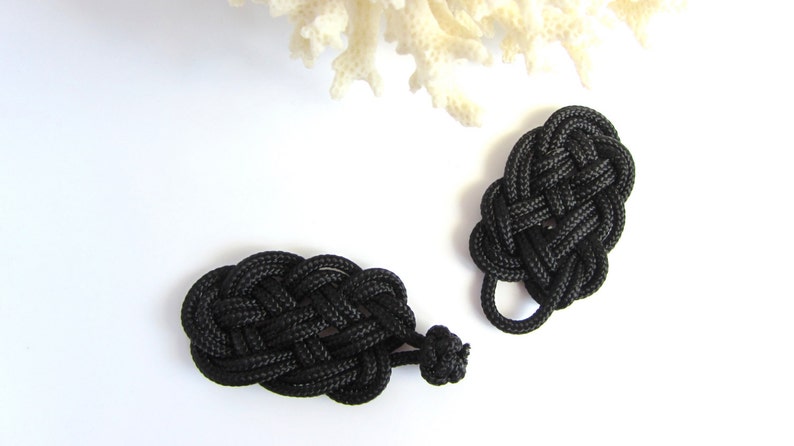Black Frog Closure Celtic Coat Button Fastener Sweater Clasp Purse ...