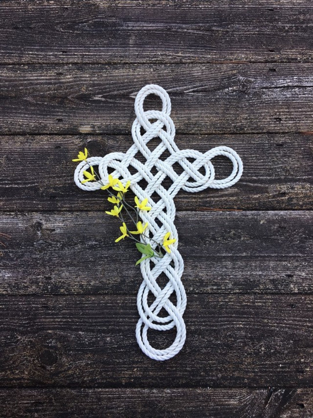 Large Rope Cross Easter Wreath for Wedding Ceremony Religious Christian ...