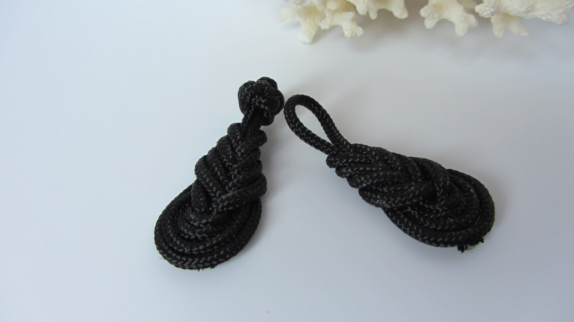 Chinese Frog Closure Hand Tied in Black Braided Cord Coat - Etsy