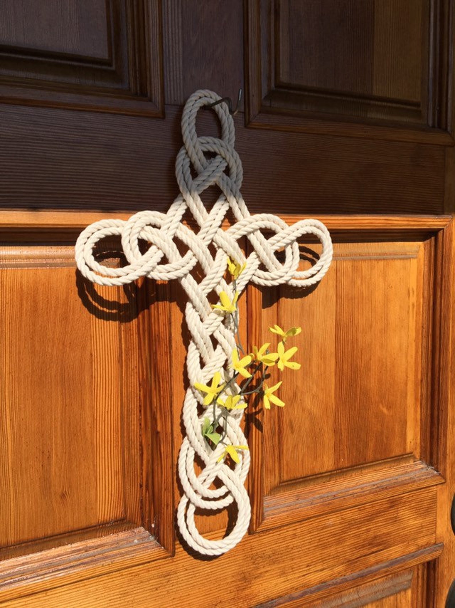 Large Rope Cross Easter Wreath for Wedding Ceremony Religious Christian ...