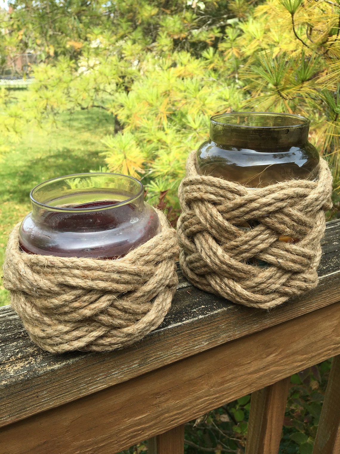Jar Candle Holder Jute Jar Jacket Sleeve for Four Inch Jar - Etsy