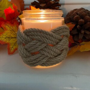 Jar Candle Sleeve Cozie for 7oz Single Wick Candle in Jute Rope - Etsy