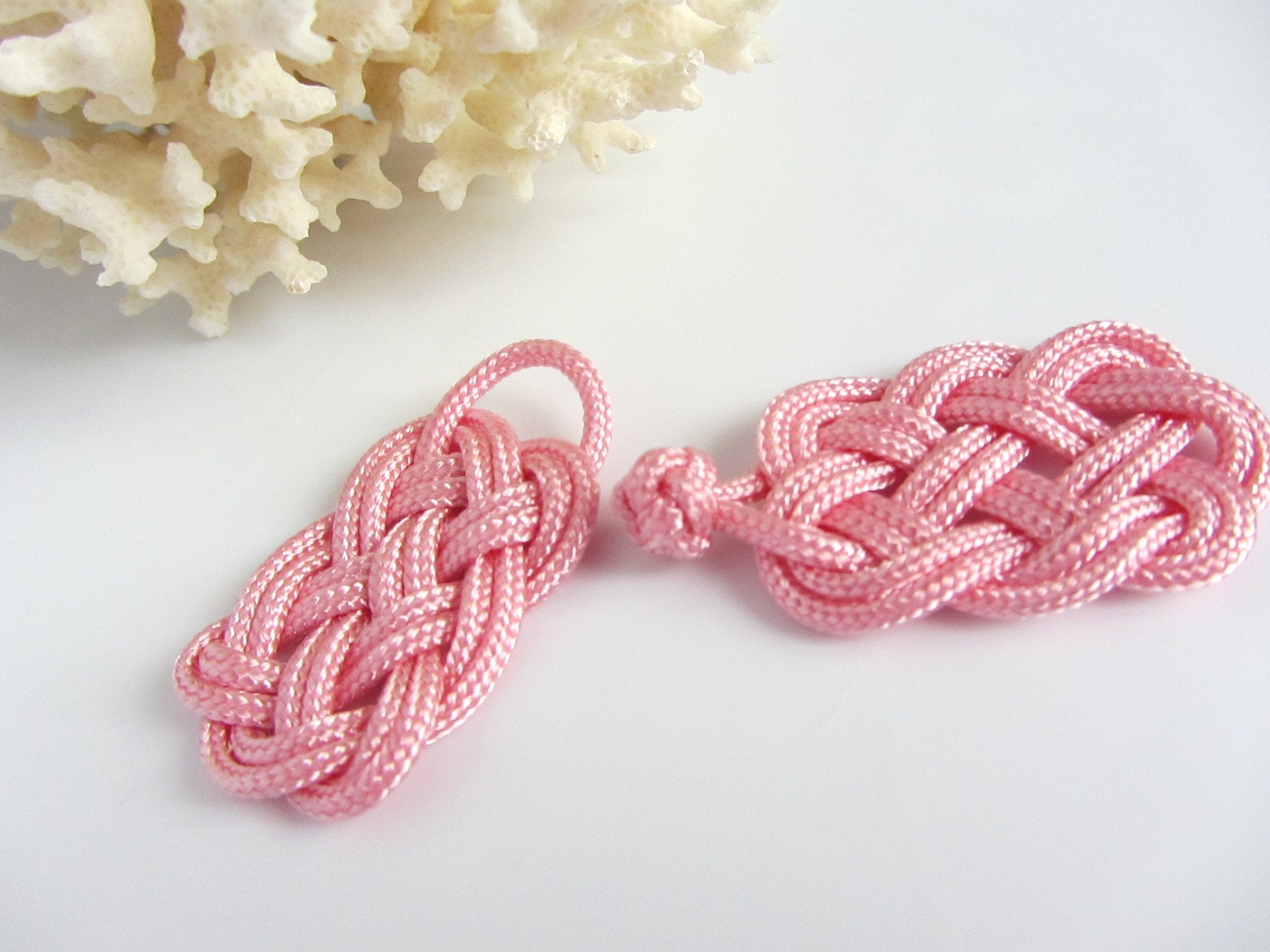 Pink Frog Closure Celtic Knot Strawberry Pink Braided Nylon | Etsy