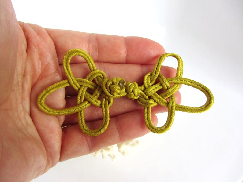 Large Loop Frog Closure Celtic Knot Chartreuse Button Sweater - Etsy