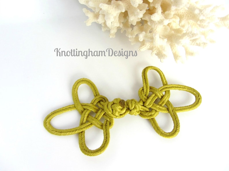 Large Loop Frog Closure Celtic Knot Chartreuse Button Sweater - Etsy
