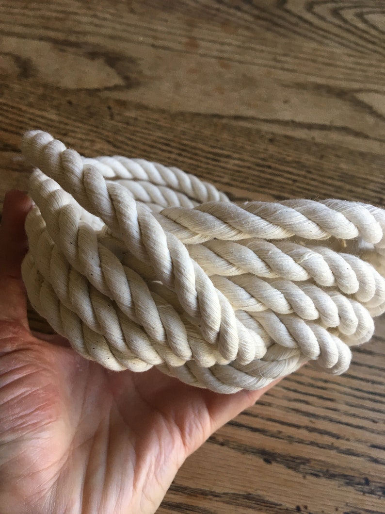Rope Bowl Natural Cotton or Jute Rope Basket White Decor Gift - Etsy