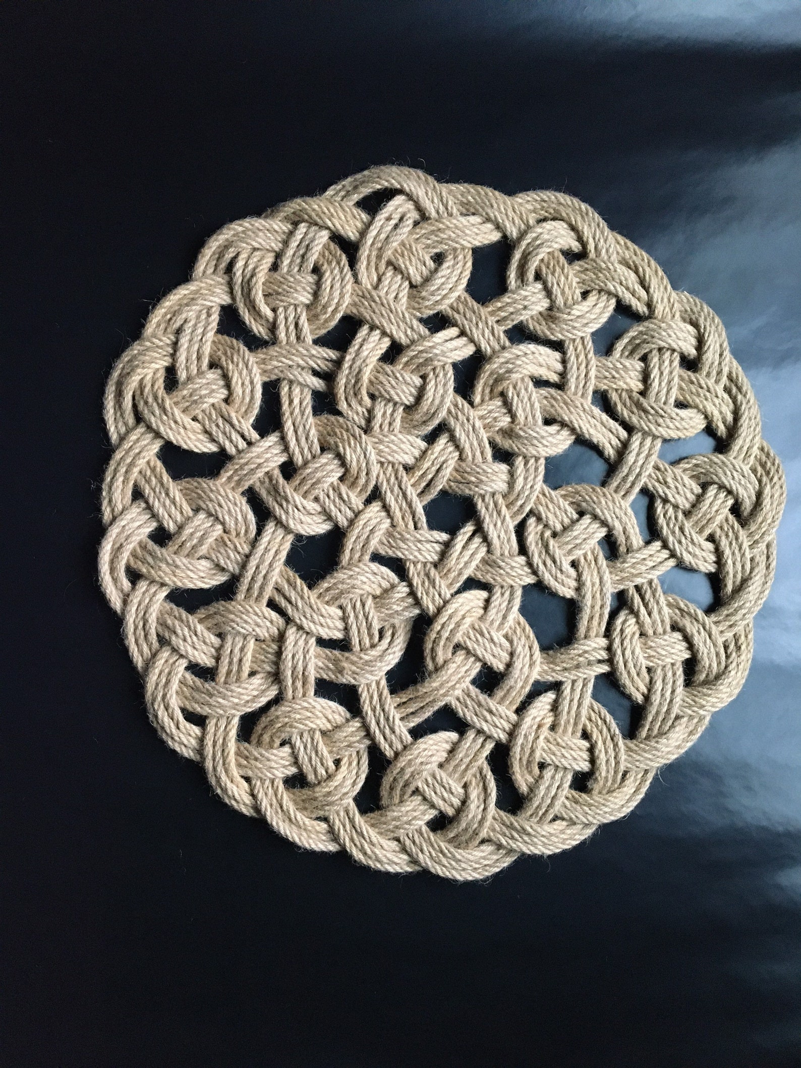 Large Mat 24 Inches Round in Jute Rope for Farmhouse Rustic - Etsy