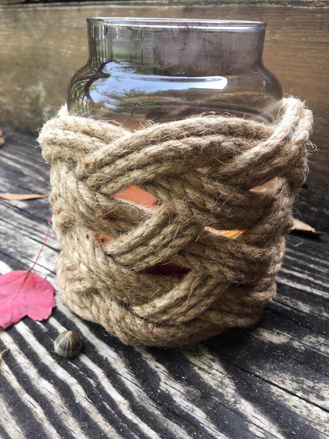 Jar Candle Holder Jute Jar Jacket Sleeve for Four Inch Jar - Etsy