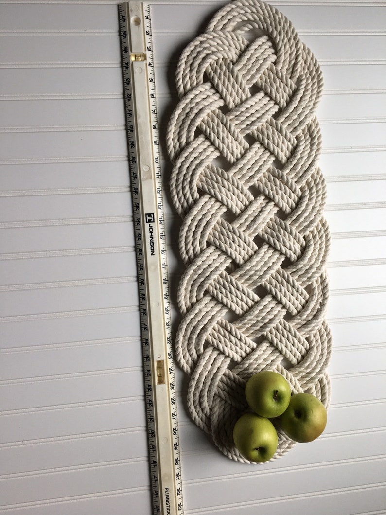 Rope Table Runner of Natural White Cotton Rope for Nautical, Boat and ...