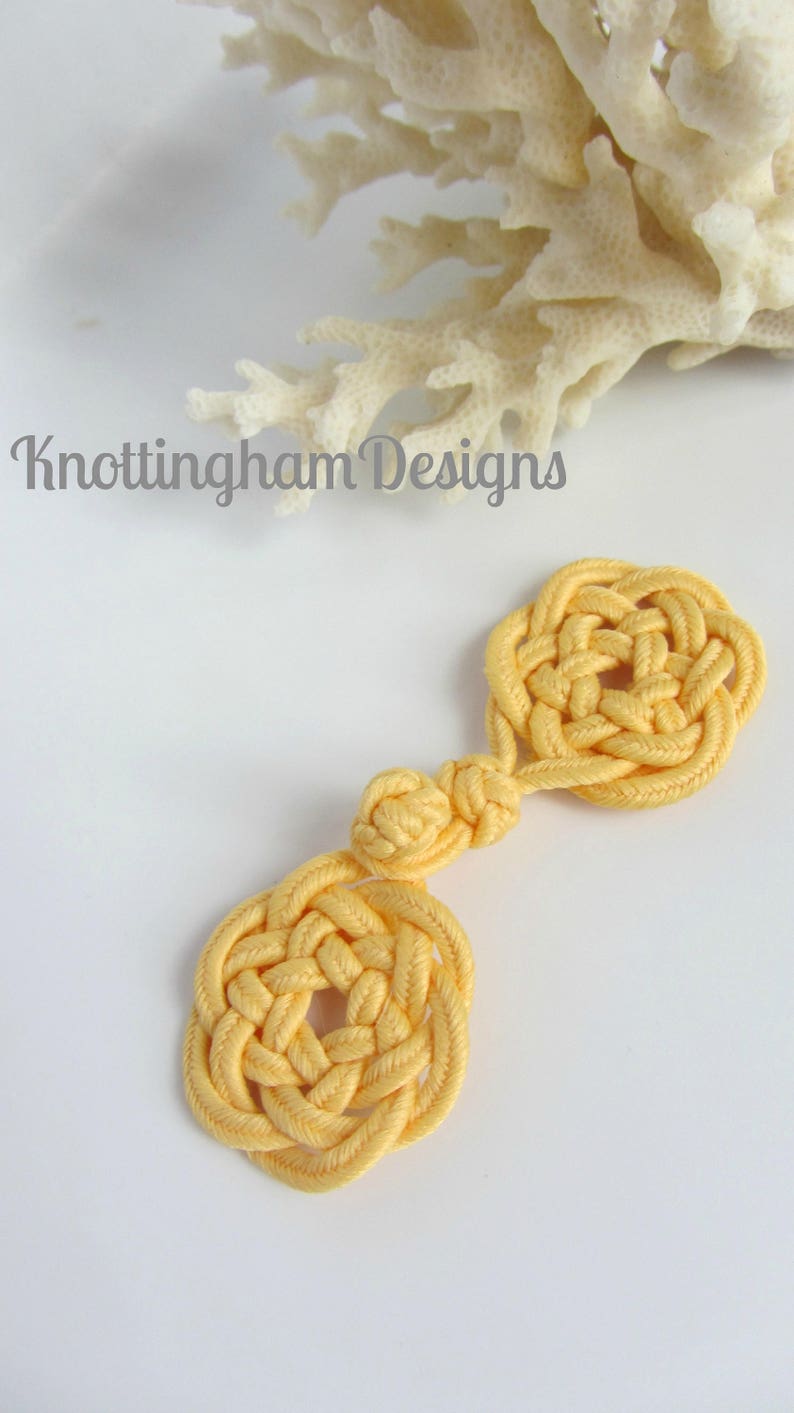 Custom Frog Closure Celtic Knot Pastel Soutache Sweater Clasp Coat ...