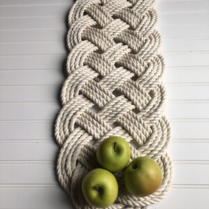 Rope Table Runner of Natural White Cotton Rope for Nautical, Boat and ...