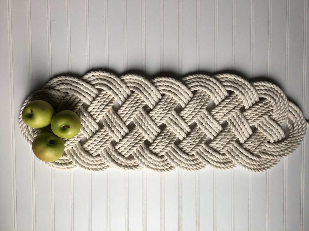 Rope Table Runner of Natural White Cotton Rope for Nautical, Boat and ...