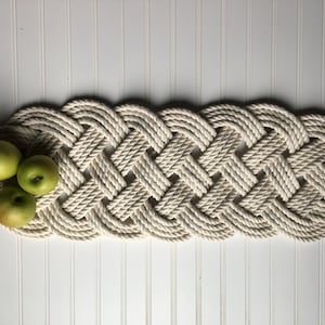 Rope Table Runner of Natural White Cotton Rope for Nautical, Boat and ...