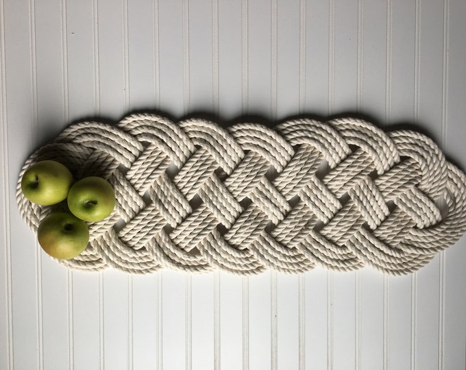 Rope Table Runner of Natural White Cotton Rope for Nautical, Boat and ...