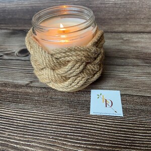 Jar Candle Sleeve Cozie for 7oz Single Wick Candle in Jute Rope - Etsy