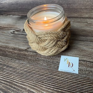 Jar Candle Sleeve Cozie for 7oz Single Wick Candle in Jute Rope - Etsy