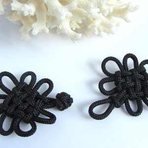 Black Frog Closure Sewing Fasteners Chinese Knotting Cord Coat Button ...