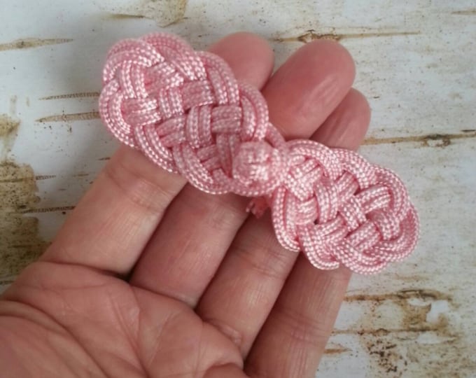 Pink Frog Closure Celtic Knot Strawberry Pink Braided Nylon Cord Purse ...