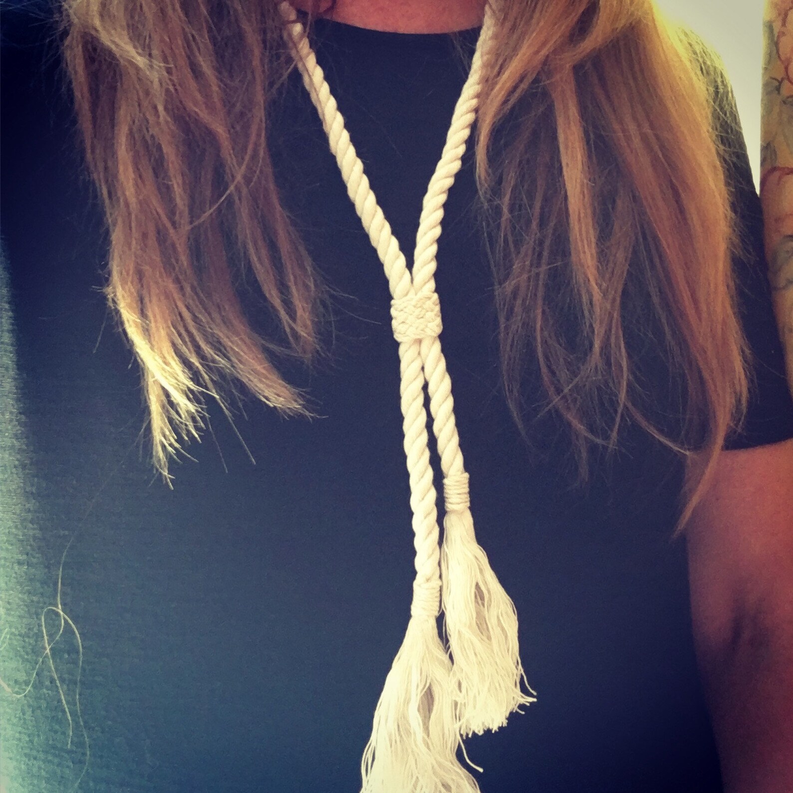 Nautical Rope Necklace Lariat Style With Tassels for Casual | Etsy