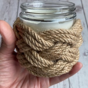 Jar Candle Sleeve Cozie for 7oz Single Wick Candle in Jute Rope - Etsy