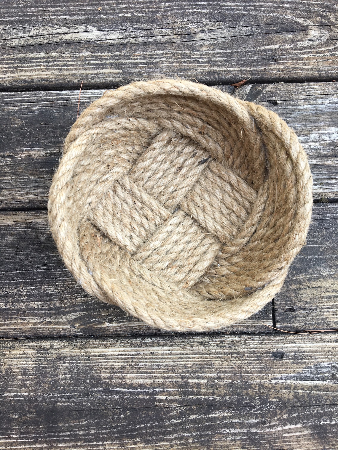 Large Jute Rope Bowl Basket Natural Fiber for Rustic Nautical - Etsy