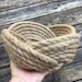 Large Jute Rope Bowl Basket Natural Fiber for Rustic Nautical Primitive ...