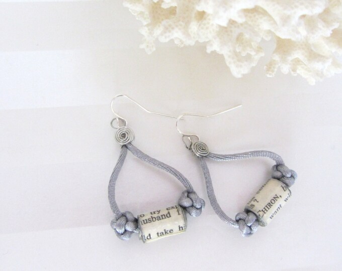 Shakespeare Bead Earrings With Button Knots and Silver Wire - Etsy