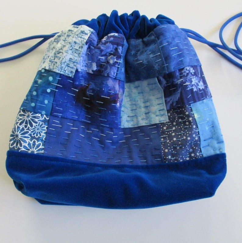 Drawstring Bag, Kawandi Style, Project Bag, Slow Stitch, Handquilted ...