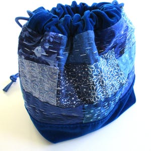 Drawstring Bag, Kawandi Style, Project Bag, Slow Stitch, Handquilted ...