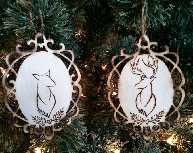Mr. & Mrs. Buck and Doe Ornament - Etsy