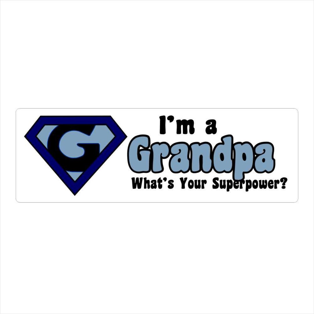 Super Hero Grandpa Vinyl Bumper Sticker (3x9") - Etsy