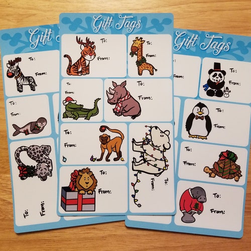 Animal Sticker Gift Tags - Etsy