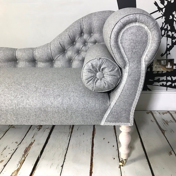 Bronte Grey Wool Chaise Longue Etsy
