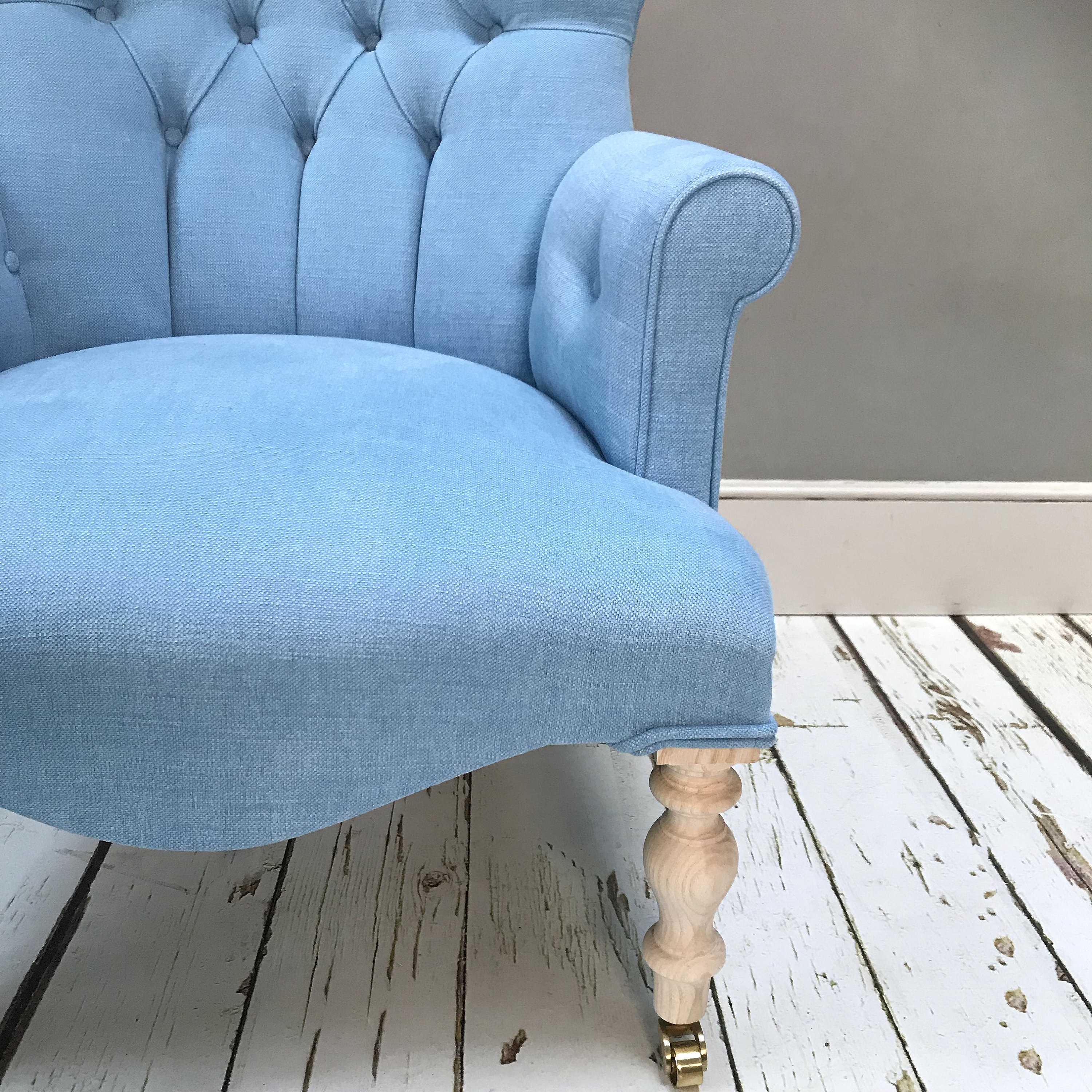 Blue Loaf Upholstered Armchair | Etsy