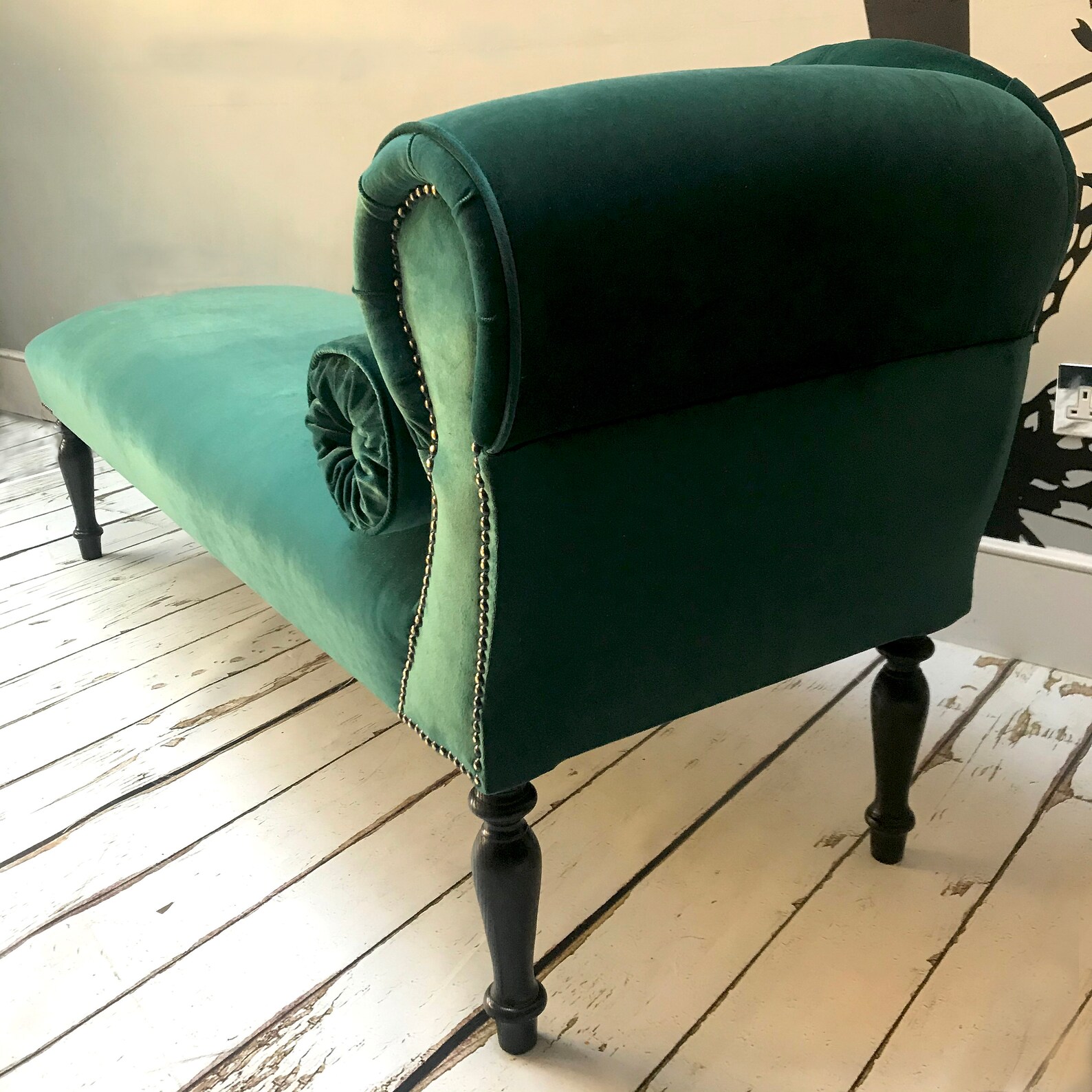 Large Emerald Green Velvet Chaise Longue - Etsy