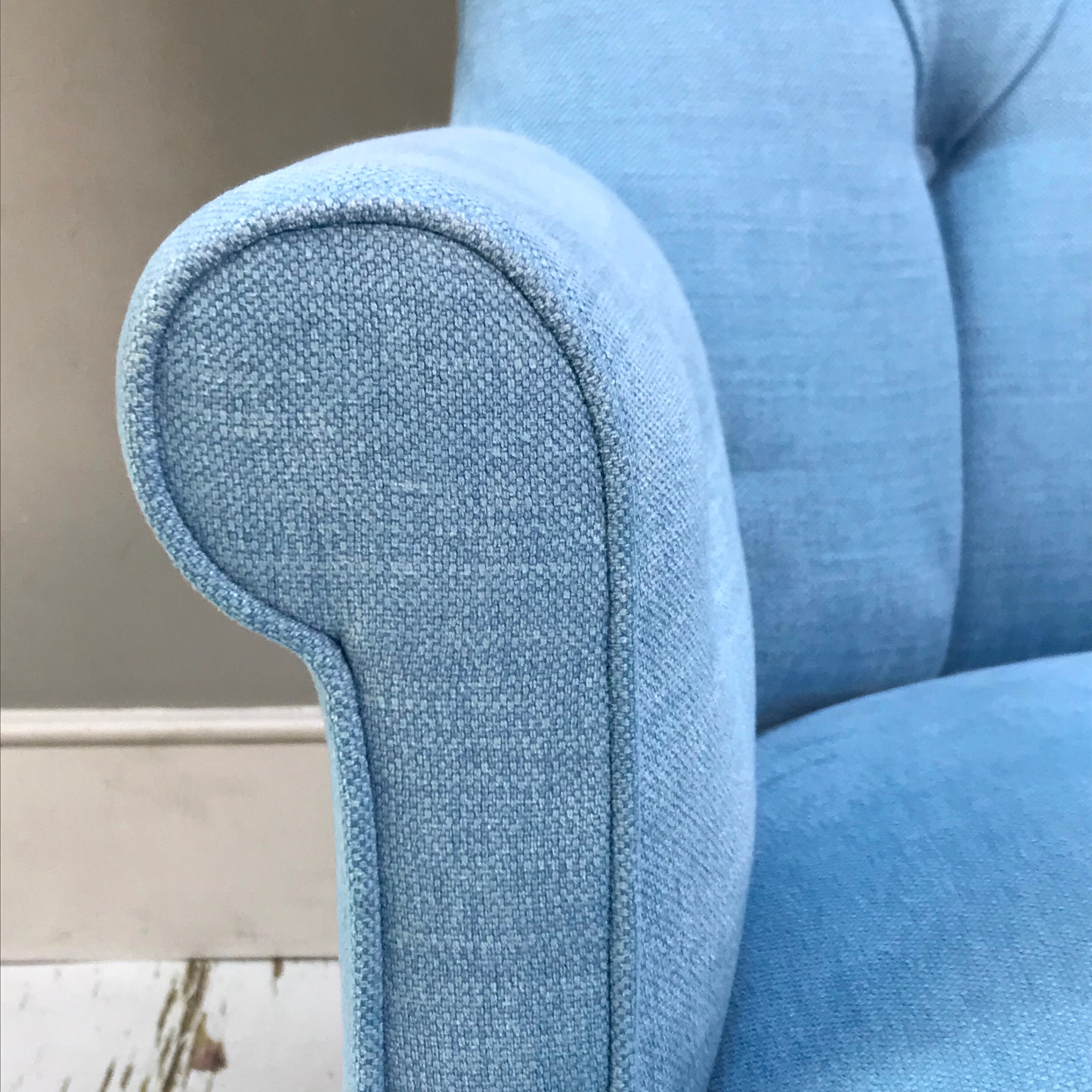 Blue Loaf Upholstered Armchair - Etsy UK
