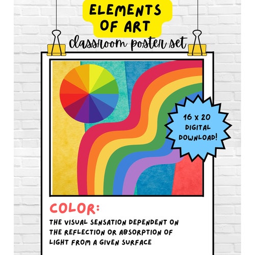 Elements Of Art Classroom Poster Art Classroom Wall Decor Etsy