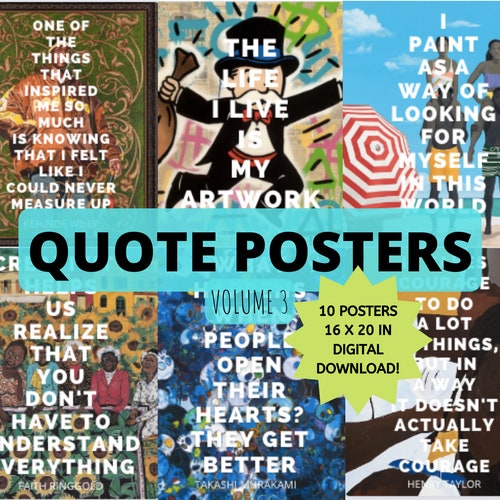 Famous Artist Quote Poster Pack Vol. 2 - Etsy Australia