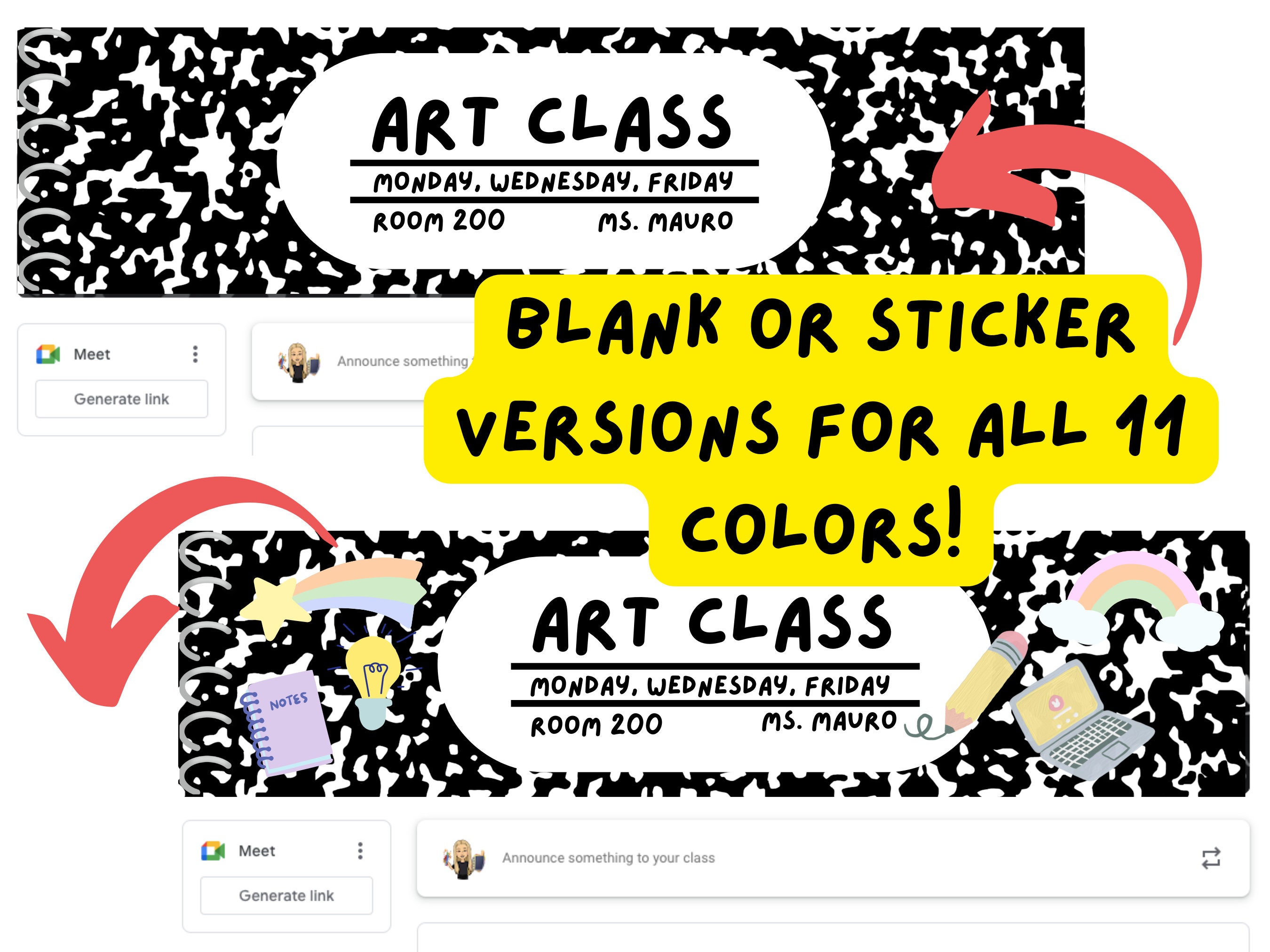 Google Classroom Composition Header - Custom Rainbow Stream Banner ...