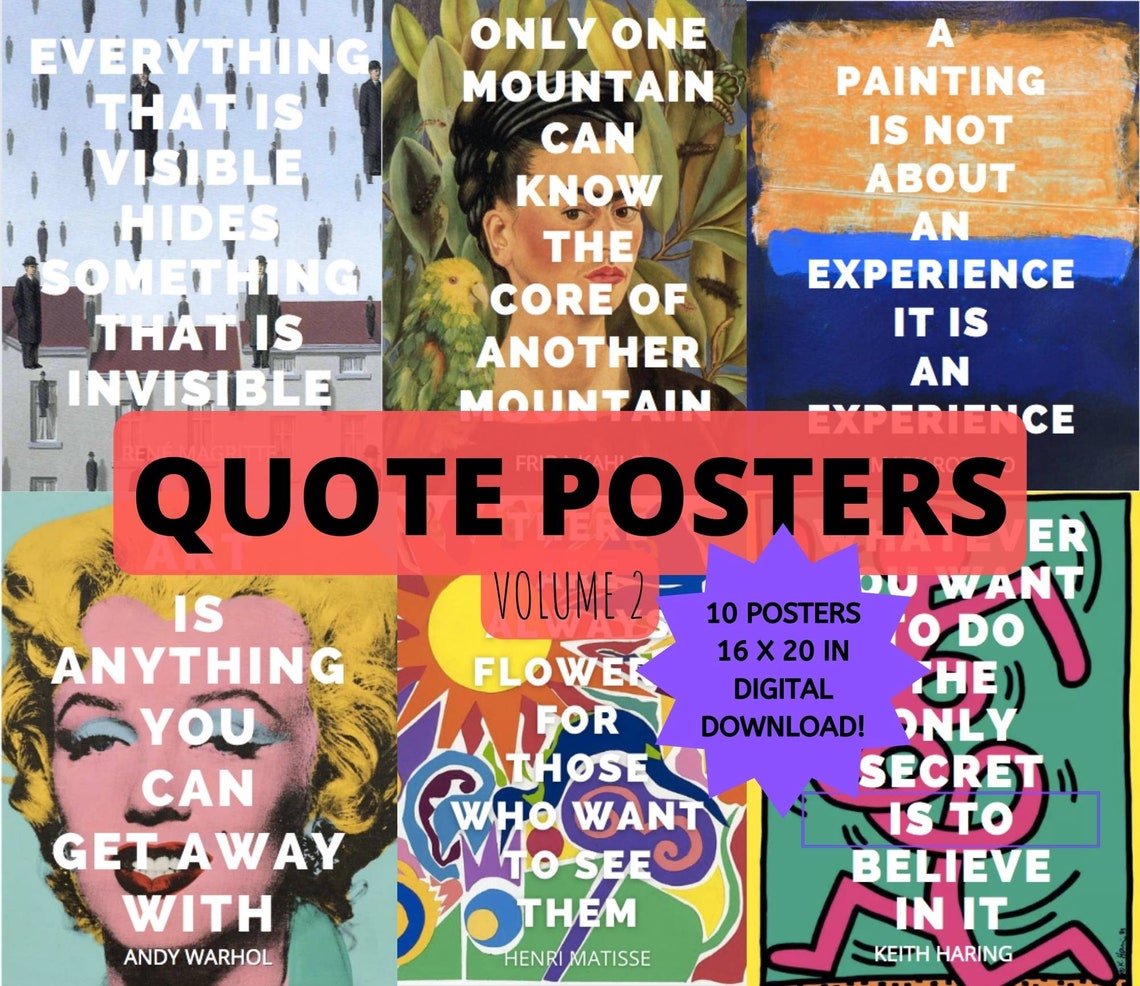 Famous Artist Quote Poster Pack Vol. 2 - Etsy
