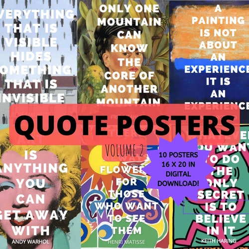 Famous Artist Quote Poster Pack Vol. 2 - Etsy Australia