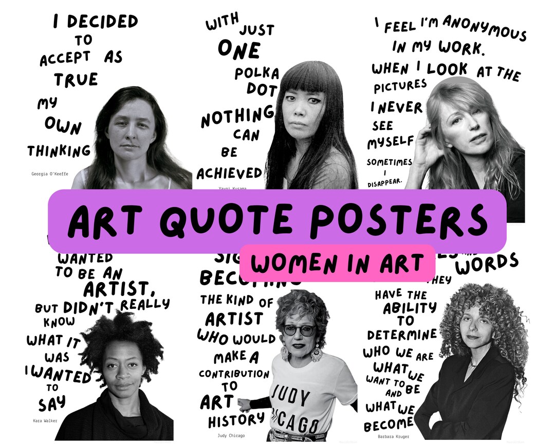 Famous Artist Quote Poster Pack (6) VOL 2. Women in Art - Etsy