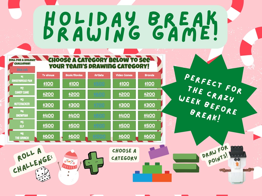 Holiday Drawing Challenge - Sub Plans / Holiday Week Activities / Art ...